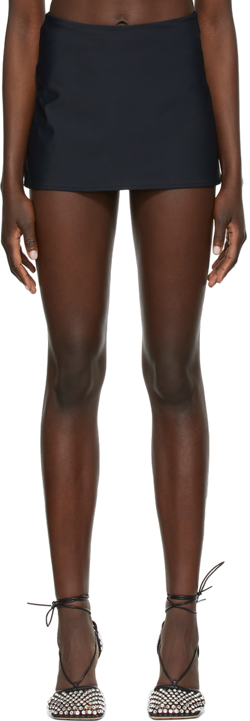 GUIZIO: Black Micro Stretch Mini Skirt | SSENSE Canada