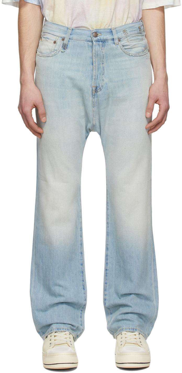 R13 Blue Izzy Drop Jeans In Toni Blue | ModeSens