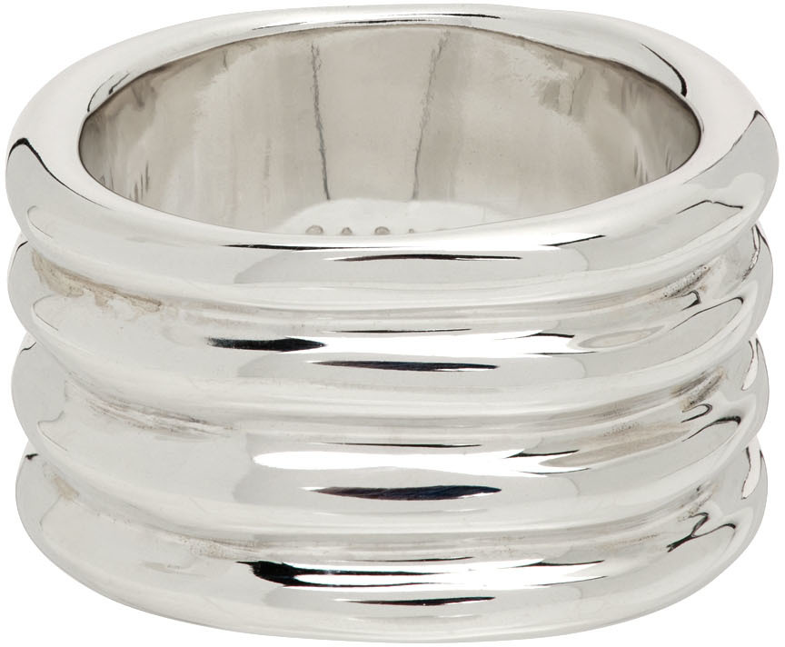 Silver Stack Ring by FARIS on Sale