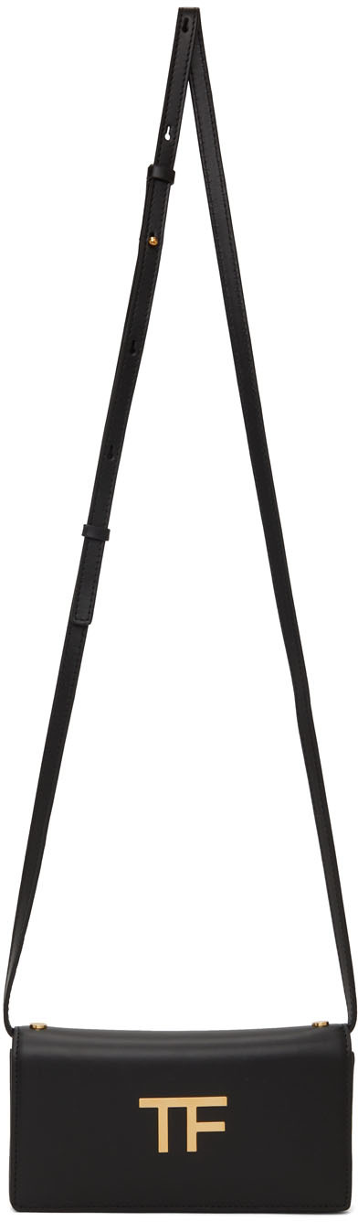 TOM FORD Black Leather 'TF' Shoulder Bag | Smart Closet