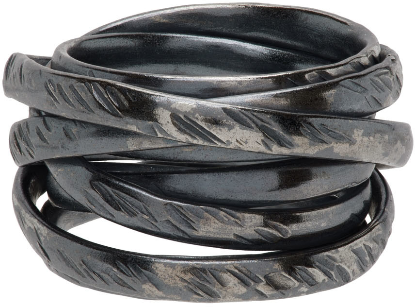 Chin Teo Silver Cage Ring In Cp Dksilver | ModeSens