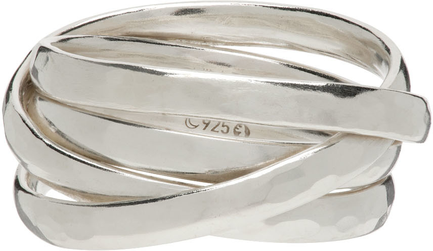 Chin Teo Silver Mini Cage Ring In Silver Po | ModeSens