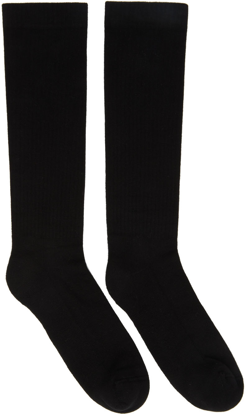 Black Graphic Logo Socks by Rick Owens DRKSHDW on Sale