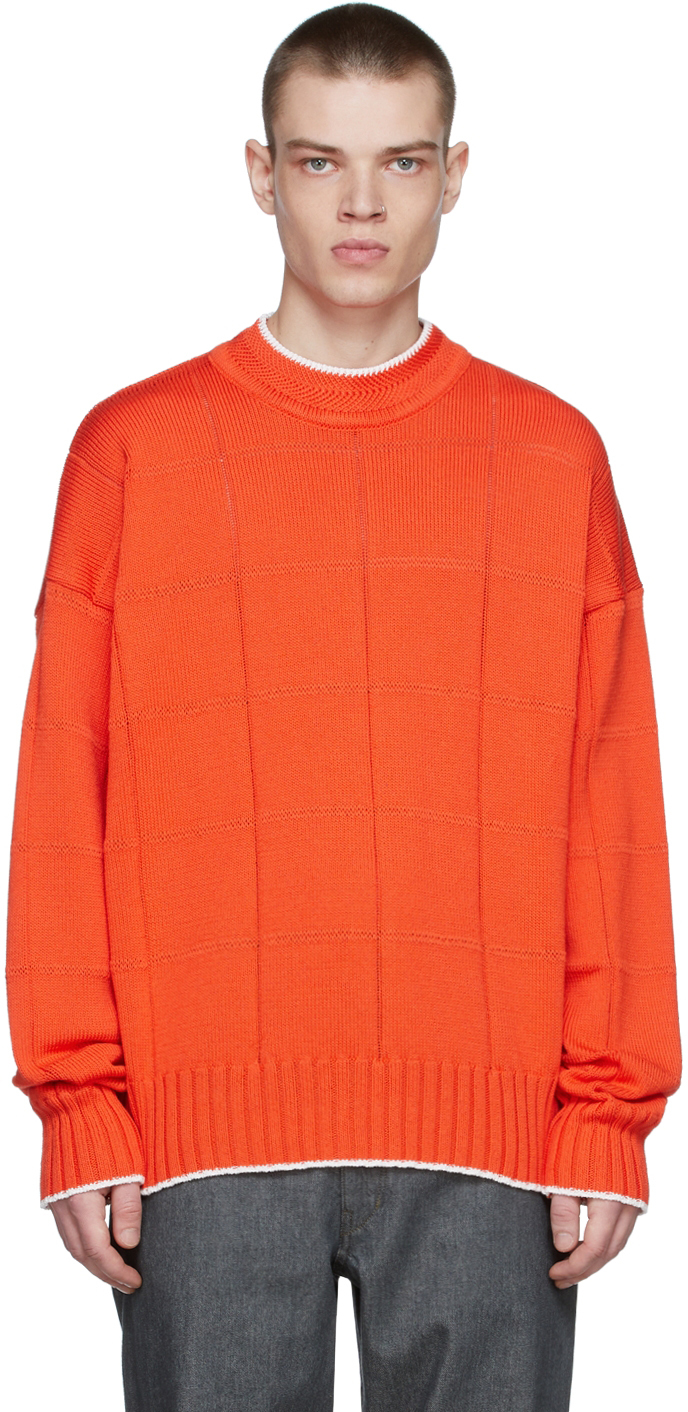 UNIFORME: Orange Cotton Sweater | SSENSE