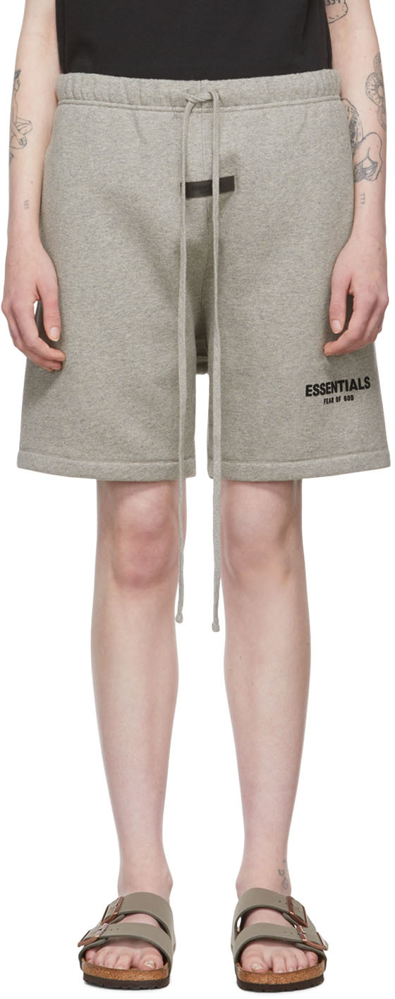 Essentials Gray Cotton Shorts