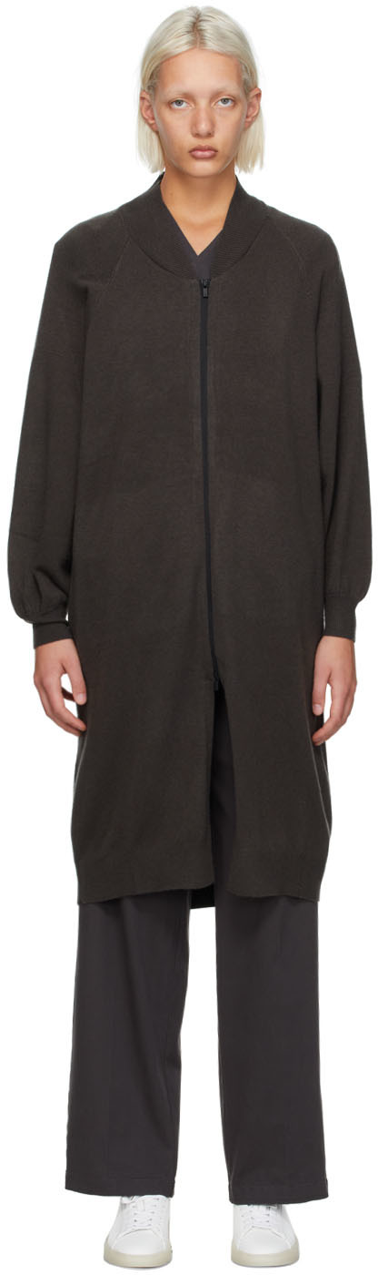 Essentials Black Knit Long Jacket