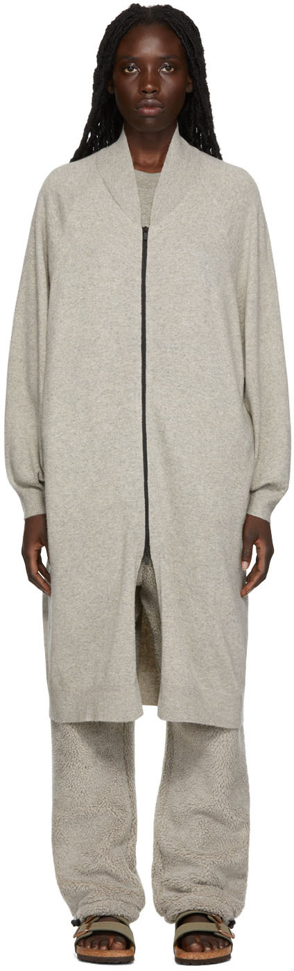 Essentials Gray Knit Long Jacket