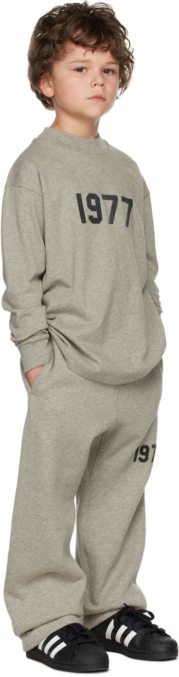 Essentials Kids Grey ‘1977’ Long Sleeve T-Shirt