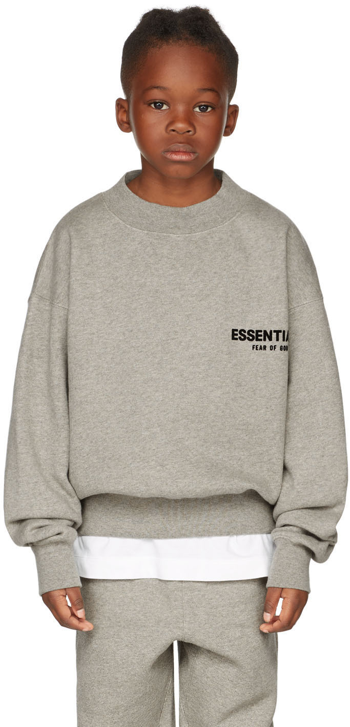 Essentials Kids Gray Logo Sweatshirt