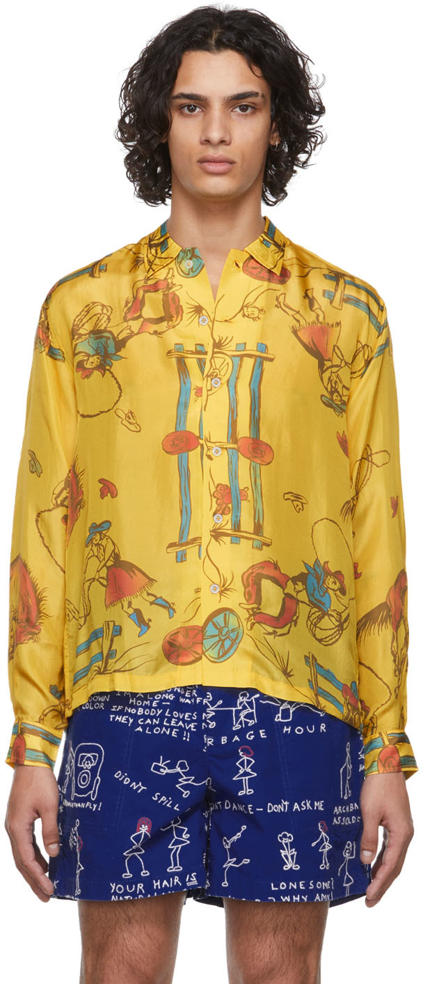 Bode: Yellow Rodeo Scene Shirt | SSENSE UK