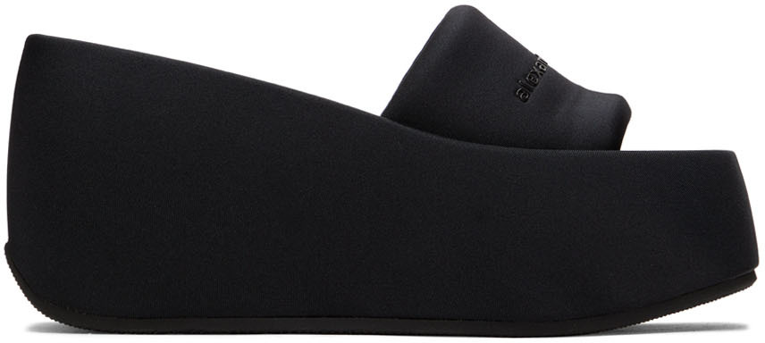 Alexander Wang Black Taji Platform Slides | Smart Closet