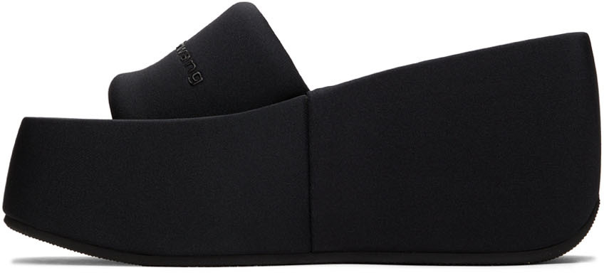 Alexander Wang Black Taji Platform Slides | Smart Closet