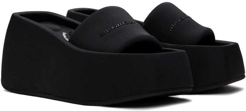 Alexander Wang Black Taji Platform Slides | Smart Closet