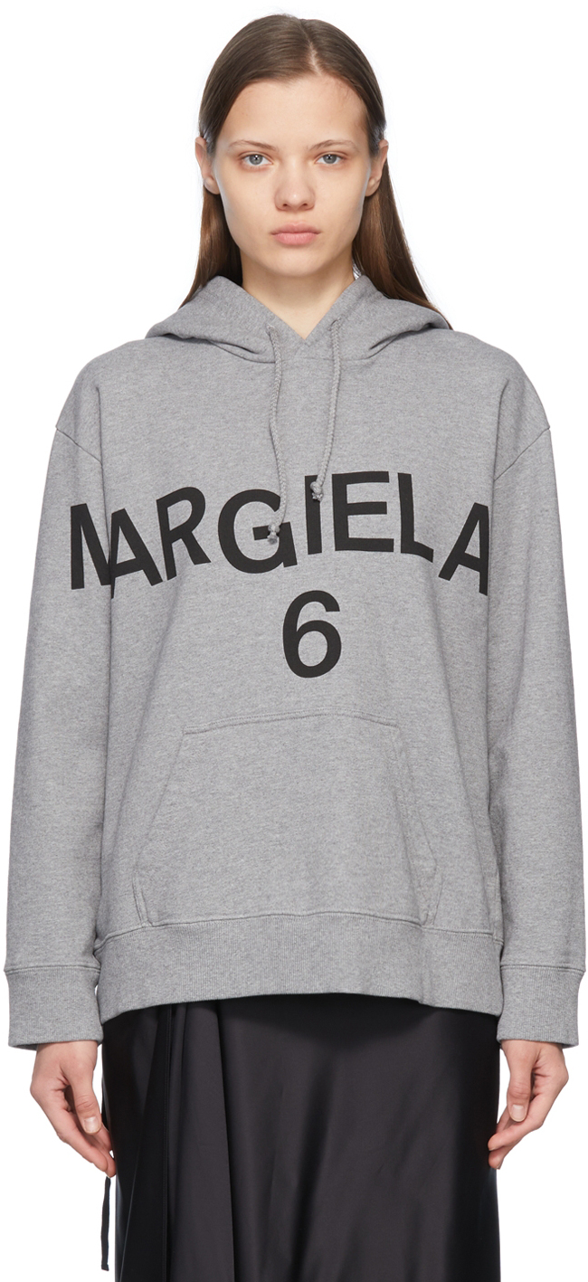 MM6 Maison Margiela: Grey Cotton Hoodie | SSENSE