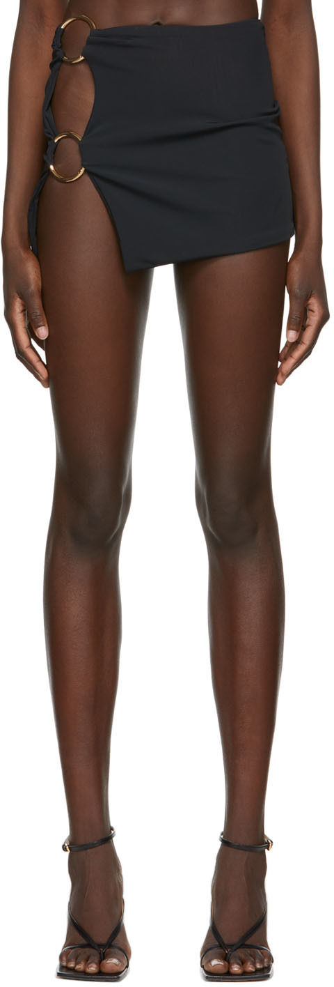Louisa Ballou Embellished Recycled Stretch-jersey Mini Skirt In Black ...