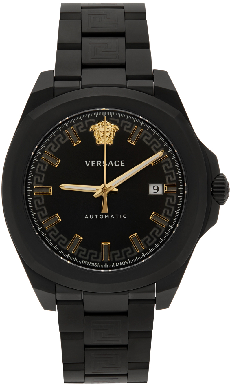 Versace: Black Geo Auto Watch | SSENSE