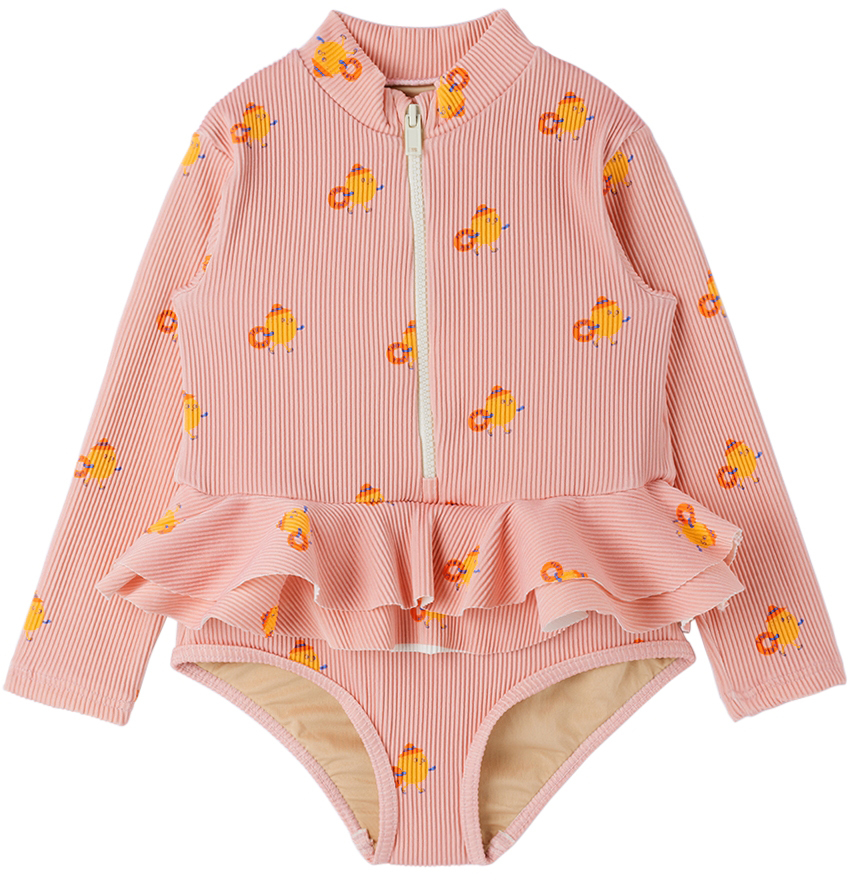 TINYCOTTONS キッズ｜ピンク Beach Oranges ワンピース スイムウェア | SSENSE 日本