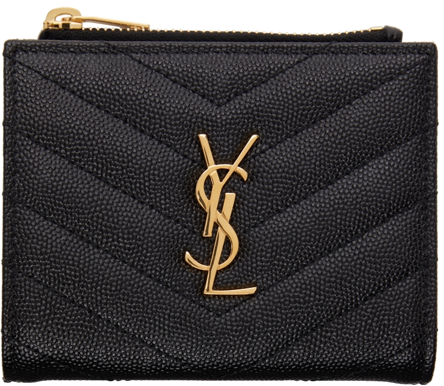 Saint Laurent Black Bifold Monogram Wallet SSENSE UK