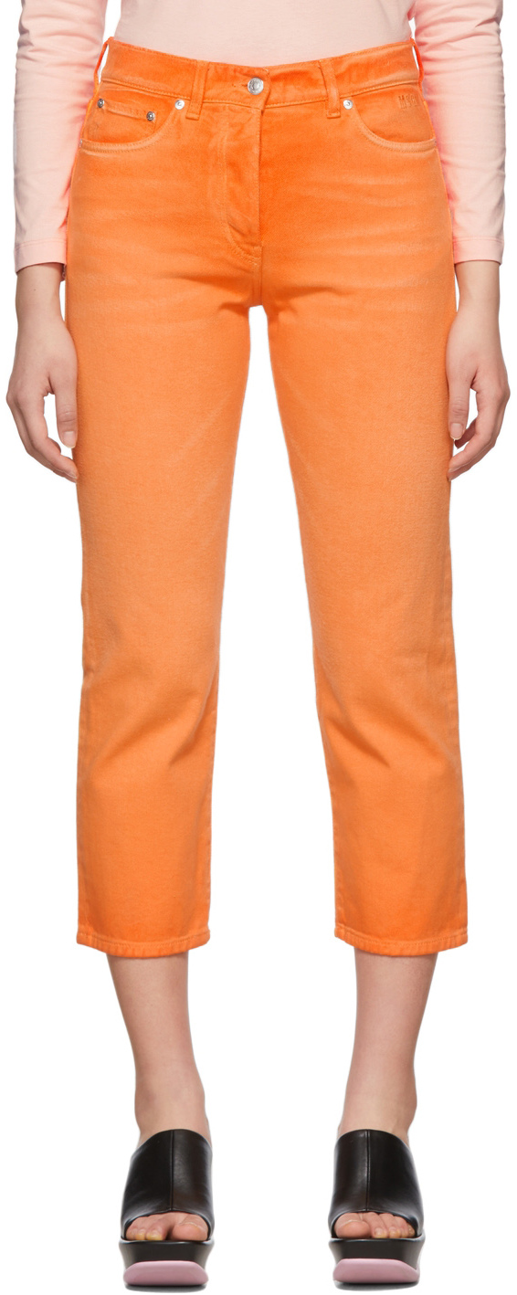 Orange Faded Jeans by MSGM on Sale