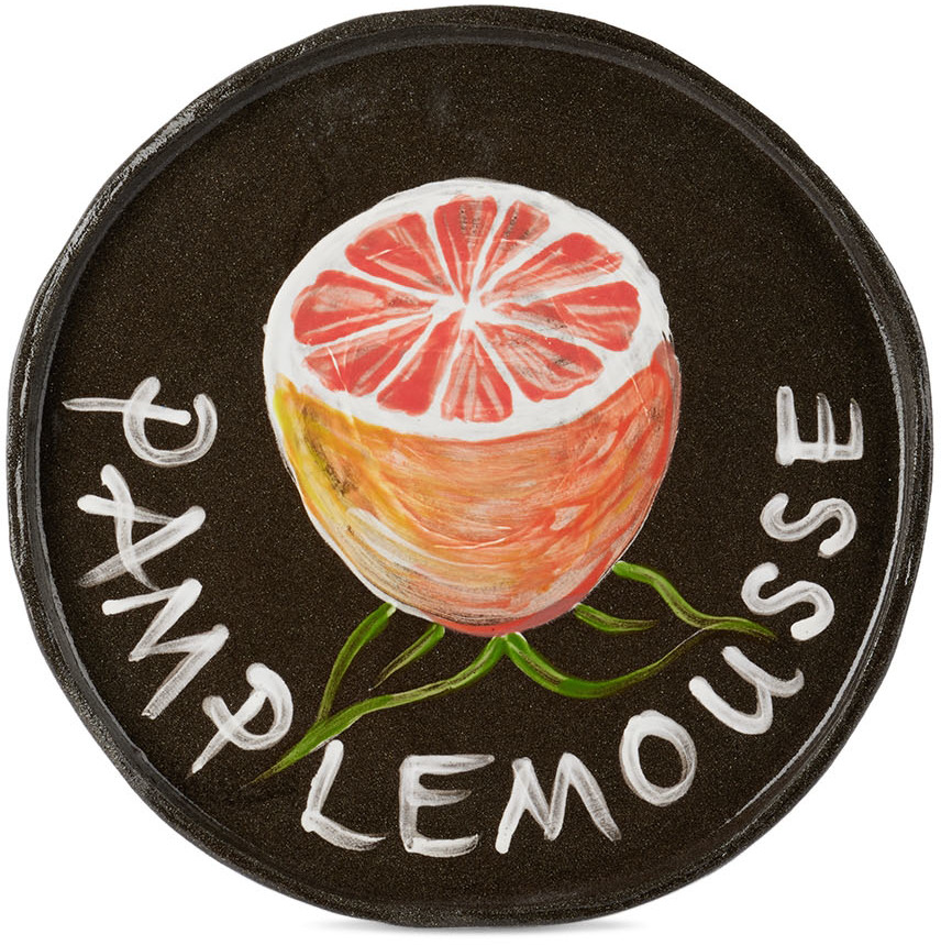 SSENSE Exclusive Black 'Pamplemousse' Plate by Harlie Brown Studio | SSENSE
