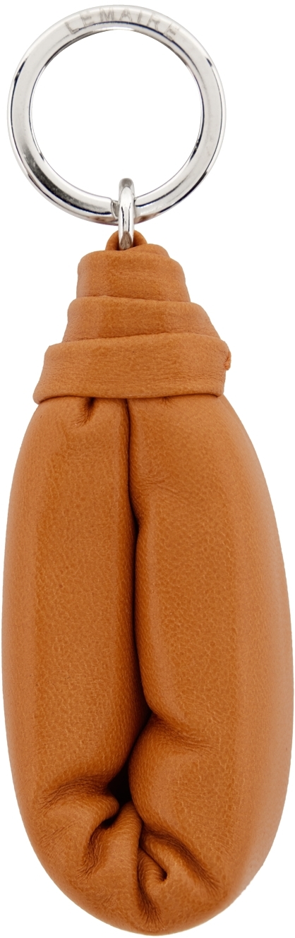 Lemaire Orange Wadded Leather Keychain