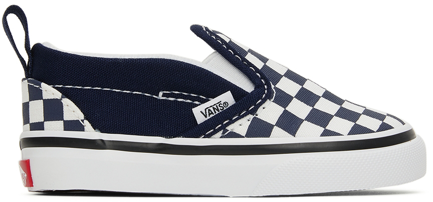 Vans Baby Navy & White Checkerboard Slip-on V Sneakers In Parisian ...