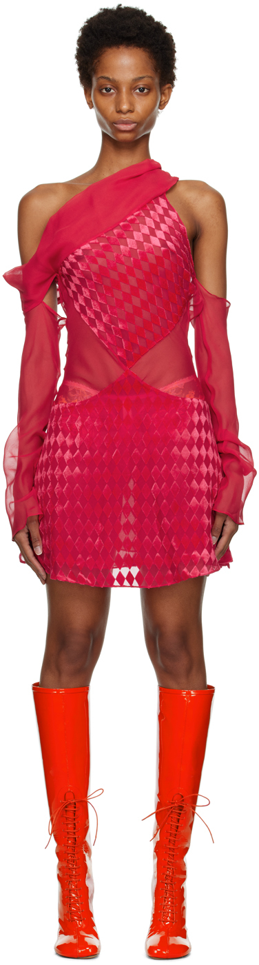 Red Nightfall Minidress by Maximilian Davis on Sale