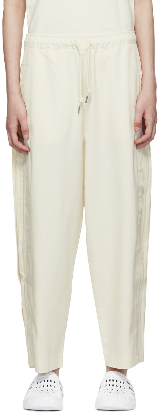 adidas Originals: Off-White Recycled Polyester Lounge Pants | SSENSE UK