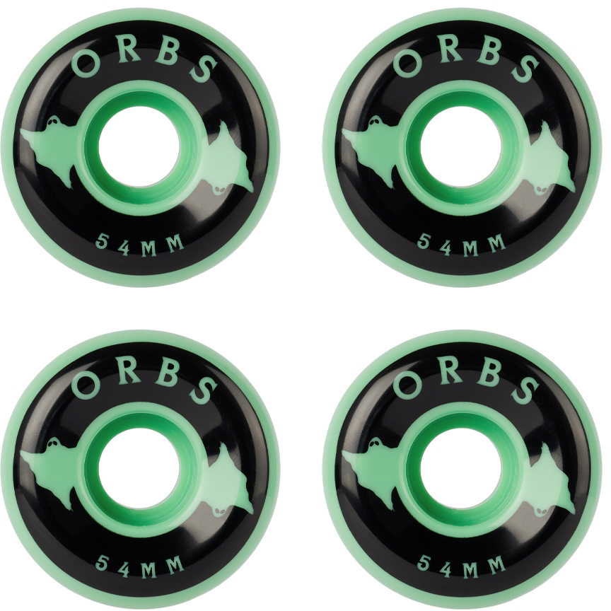 Green Specters Skateboard Wheels, 54 mm by Orbs on Sale