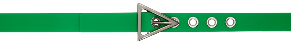 Bottega Veneta: Green Triangle Belt | SSENSE Canada