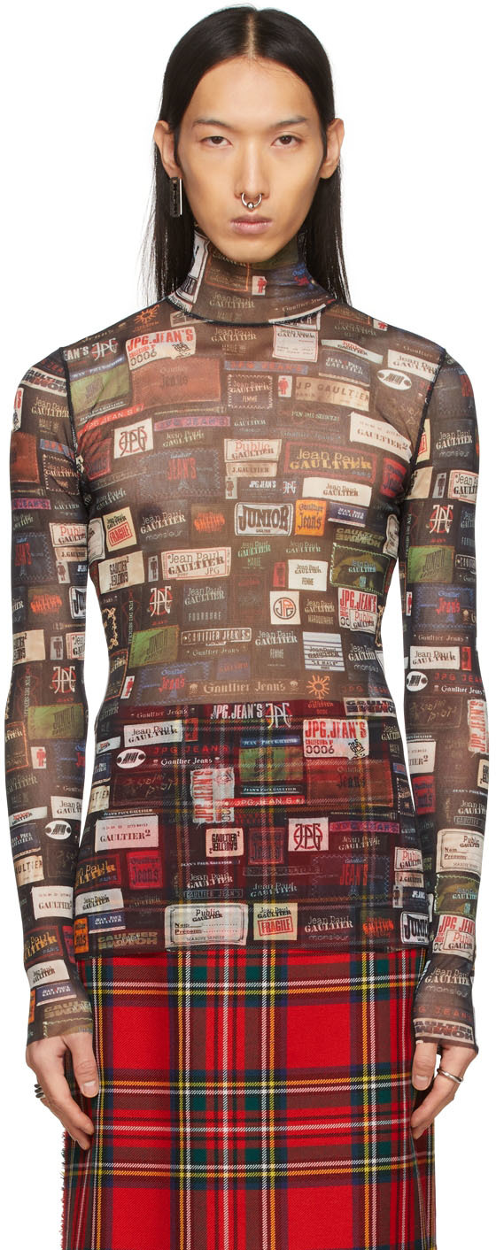 Jean Paul Gaultier: Multicolor Multi-Label Turtleneck | SSENSE UK