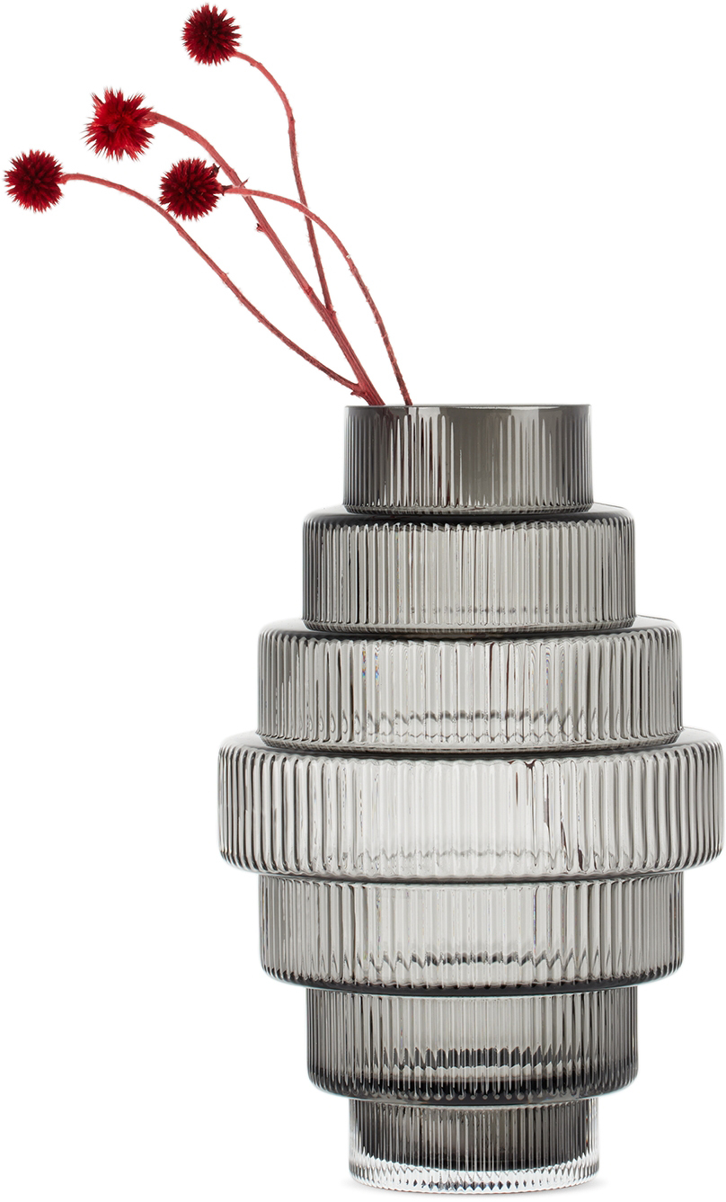 Gray Small Steps Vase by POLSPOTTEN | SSENSE Canada