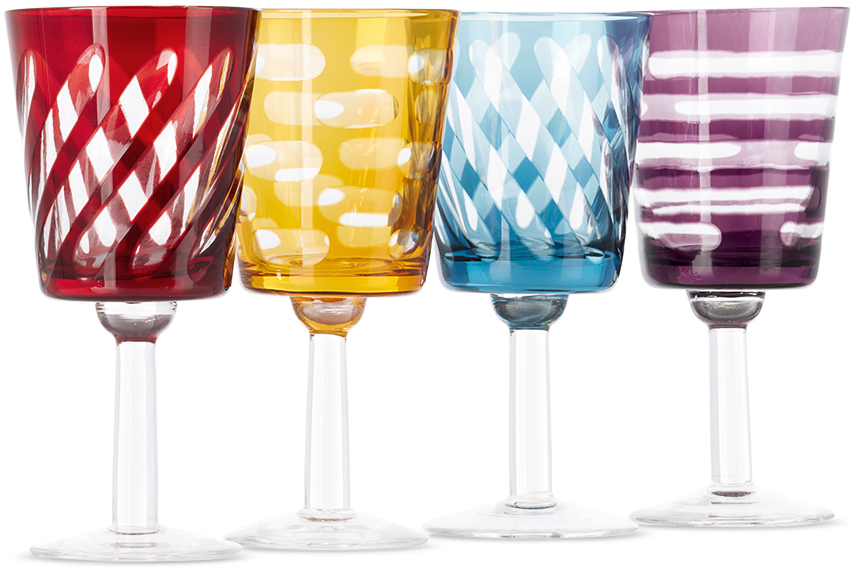 Multicolor Tubular Wine Glass Set by POLSPOTTEN | SSENSE Canada