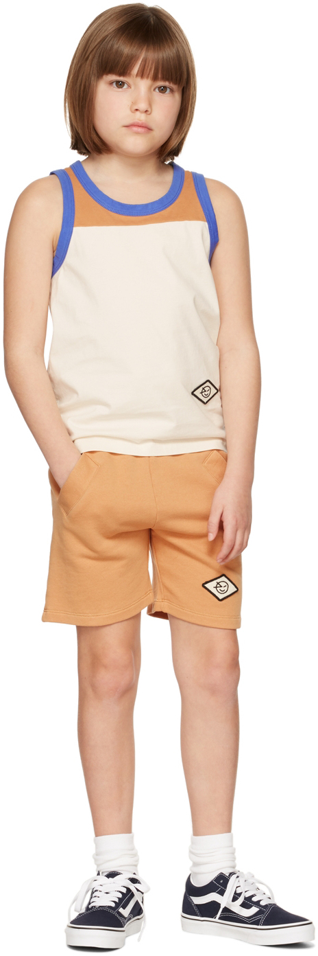 Kids Tan Track Shorts by Wynken on Sale