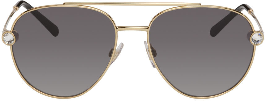Dolce & Gabbana Gold Aviator Sunglasses In 02/8g Gold | ModeSens