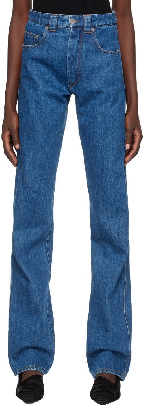 SSENSE Exclusive Blue Straight-Leg Jeans by Kwaidan Editions on Sale