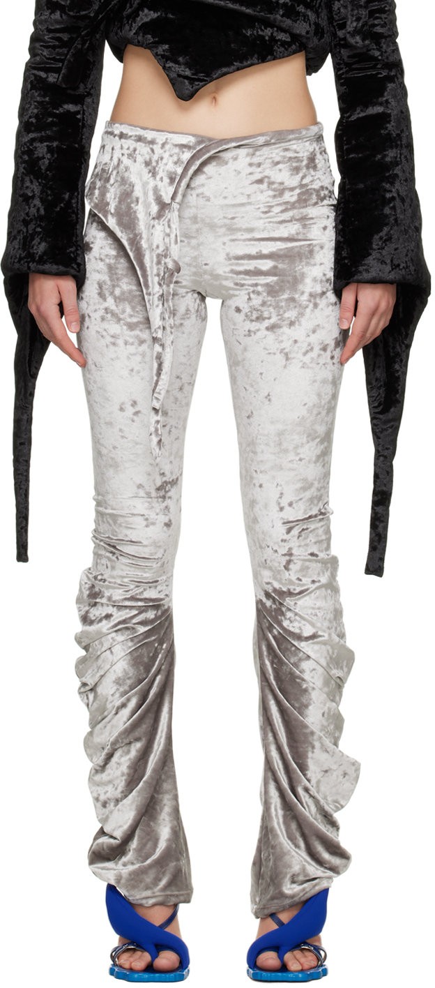 Silver Drape Lounge Pants by Ottolinger on Sale
