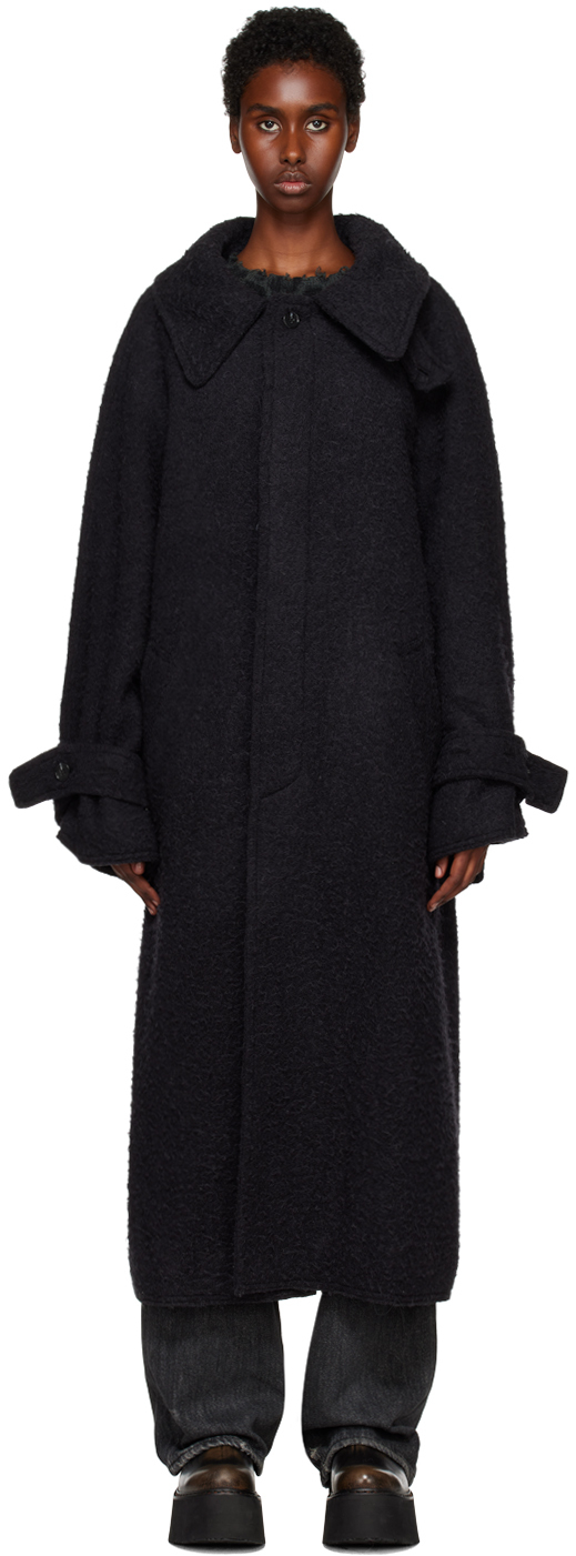 Black Jumbo Coat by R13 on Sale