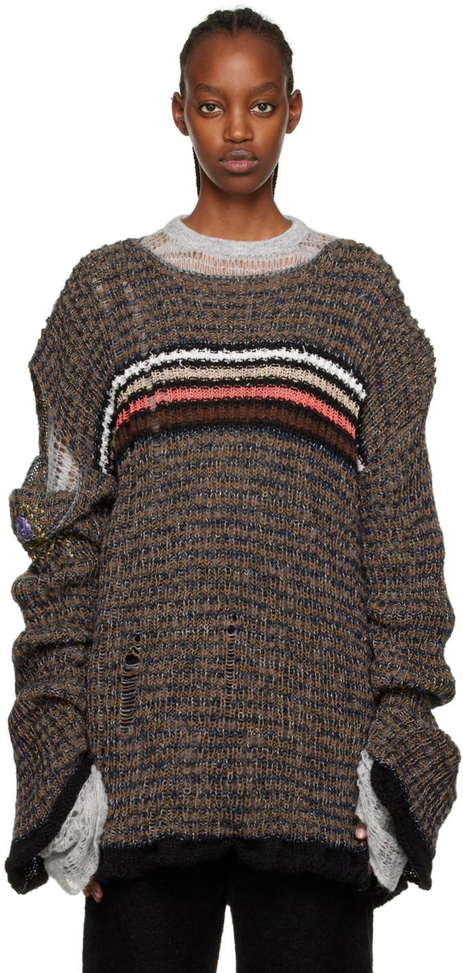 Multicolor Striped Sweater by VITELLI on Sale