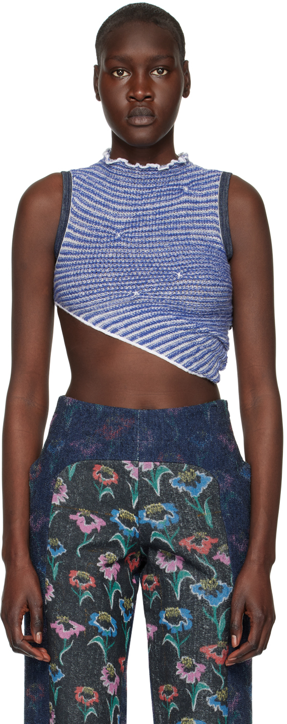 SSENSE Exclusive Blue Swirl Turtleneck by VITELLI on Sale