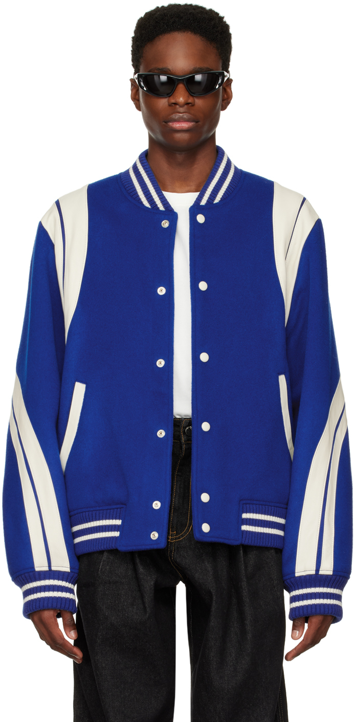 ADER error: Blue Twit Bomber Jacket | SSENSE UK
