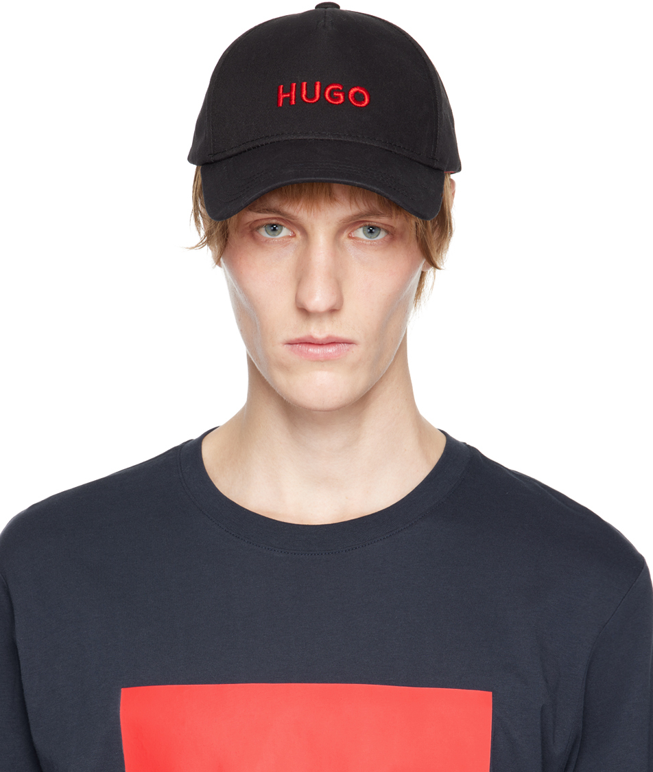 Hugo: Black Embroidered Cap | SSENSE