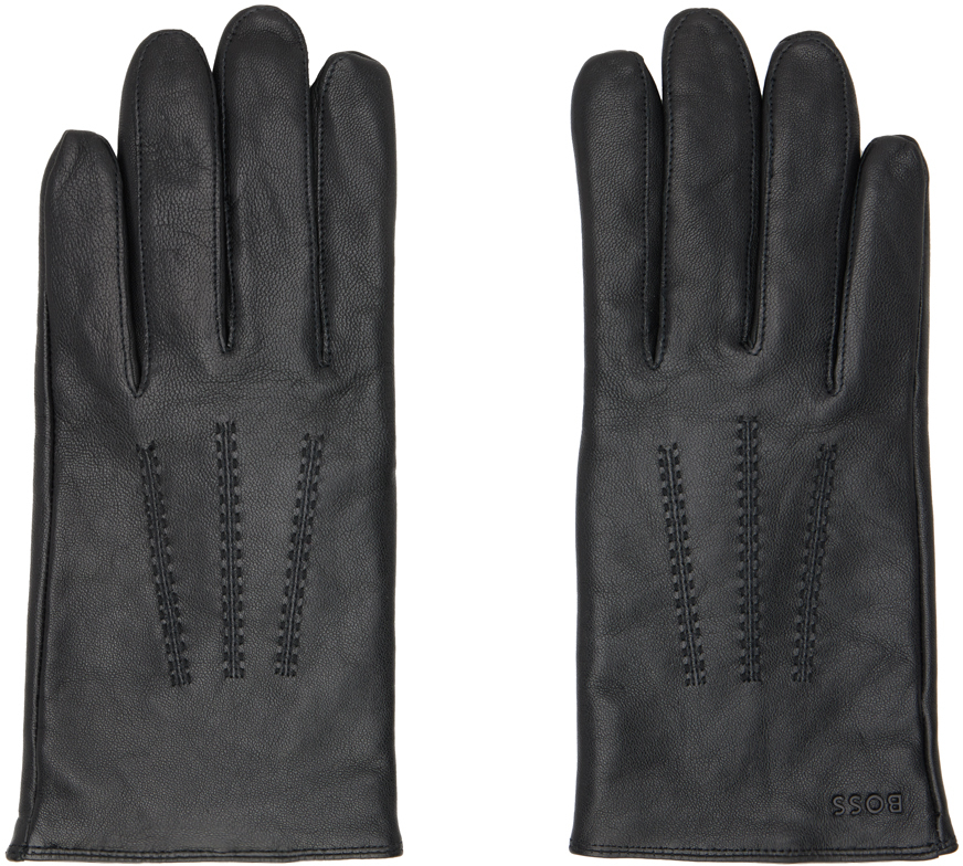 BOSS: Black Logo Gloves | SSENSE UK