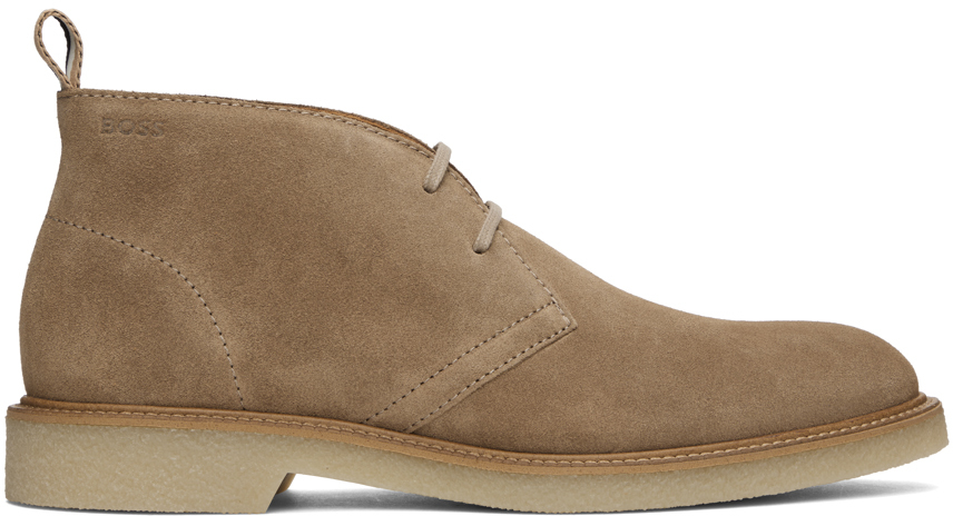 Tan Suede Desert Boots By Boss On Sale