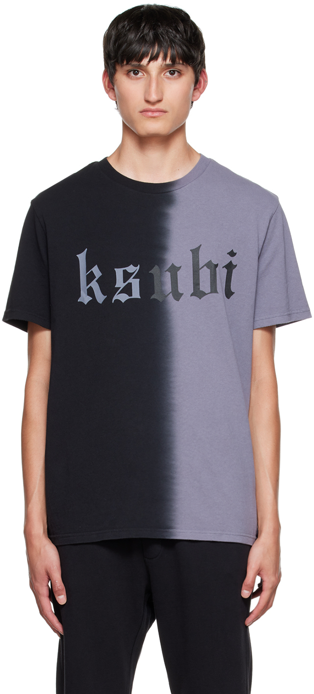 Ksubi: T-shirt noir et gris à logo | SSENSE France
