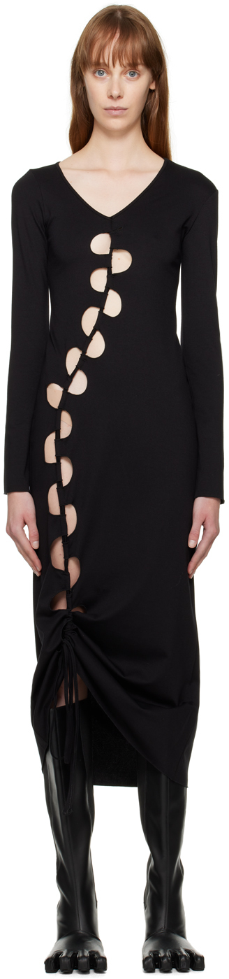 Black Cutout Maxi Dress by AVAVAV on Sale