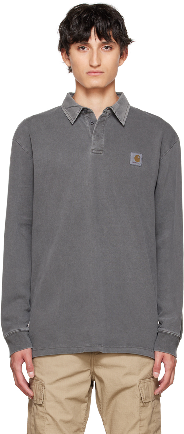Carhartt Work In Progress: Gray Cotton Polo | SSENSE