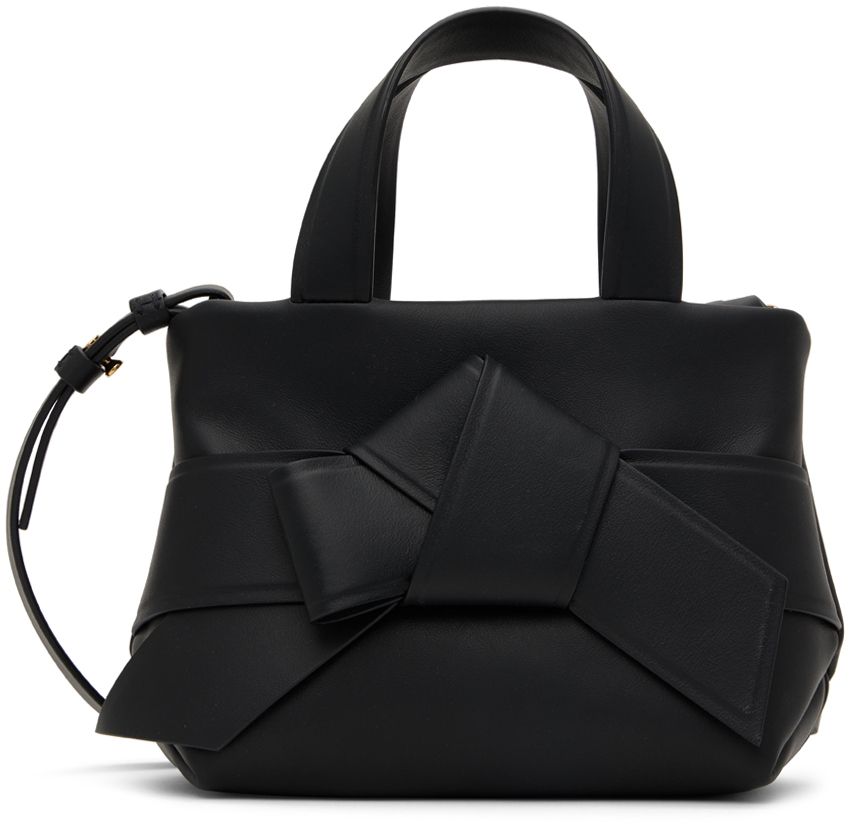 Acne Studios: Black Micro Leather Top Handle Bag | SSENSE