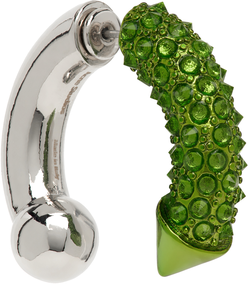 Acne Studios Green Alexin Single Earring In Bcd Bright Green | ModeSens