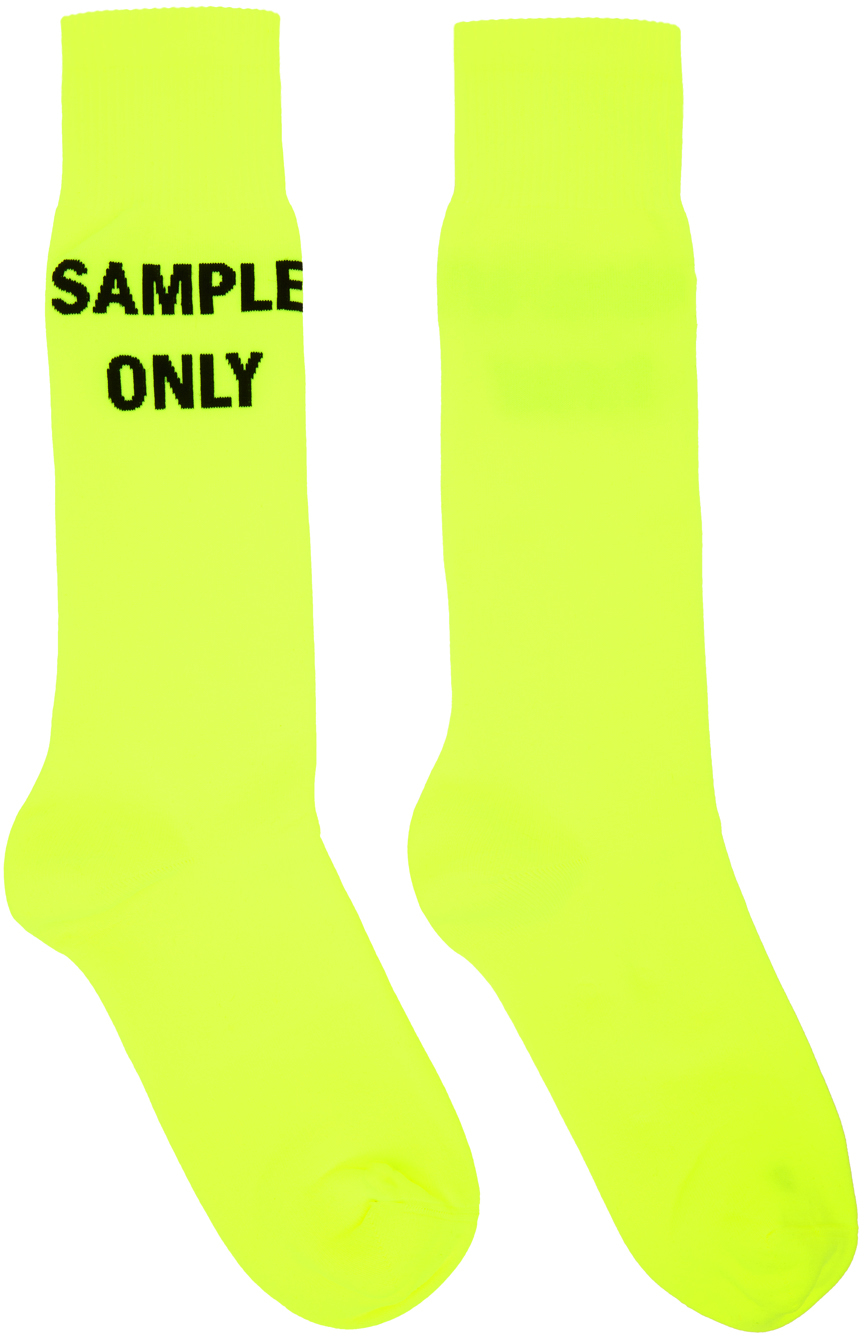 Acne Studios: Yellow Neon Socks | SSENSE Canada
